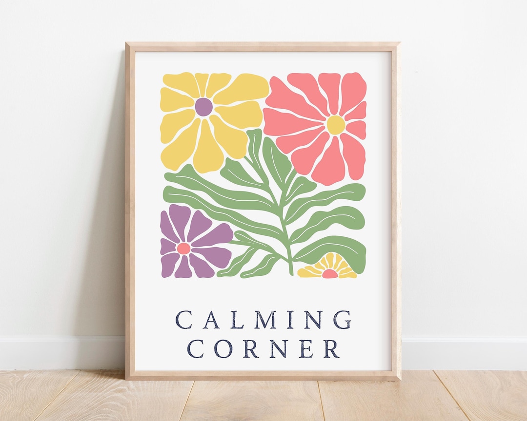 Calming Corner Poster Flower Market Counseling Office Decor Floral ...