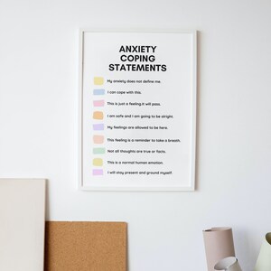 Anxiety Coping Statement Digital Poster,therapy Office Decor,anxiety ...