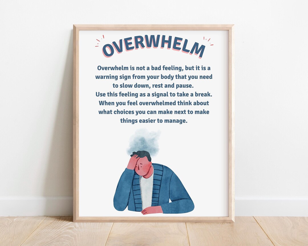 Overwhelm Definition Print: Mental Health Therapy Office Decor (digital ...