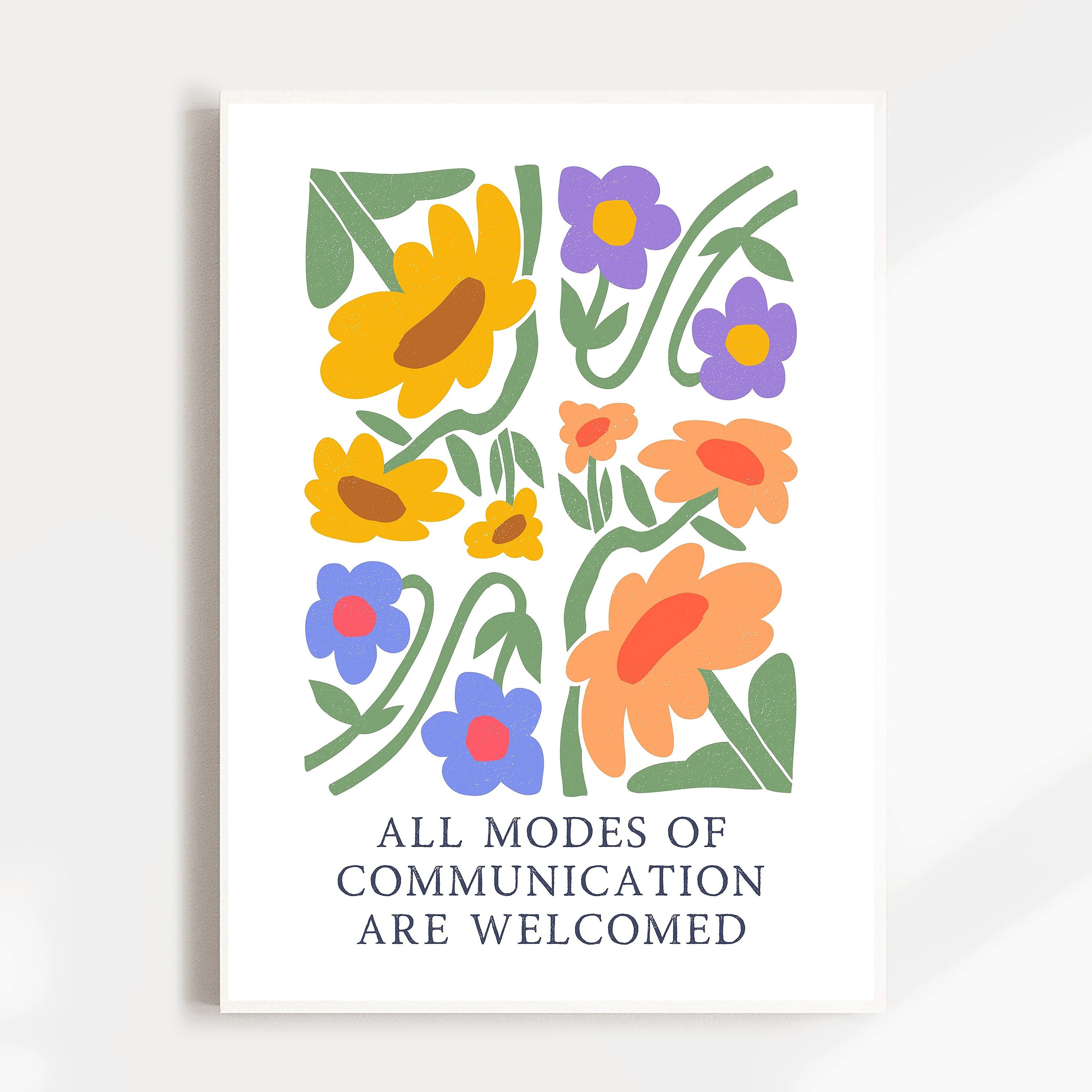 Therapy Office Decor Flower Market Set of 6 Floral Signs Neurodiversity ...