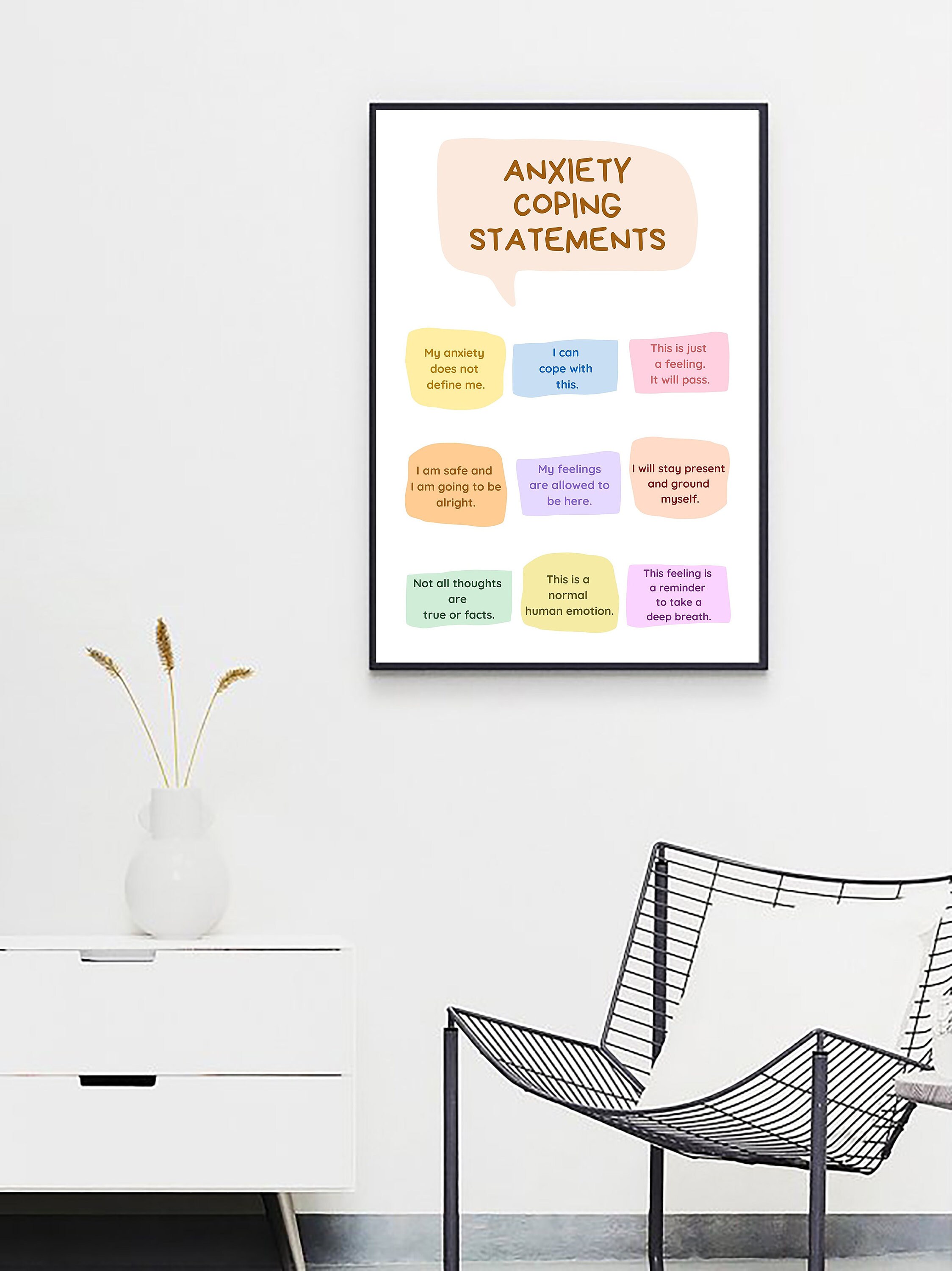 Anxiety Coping Statements Digital Posteranxiety Help Mental - Etsy