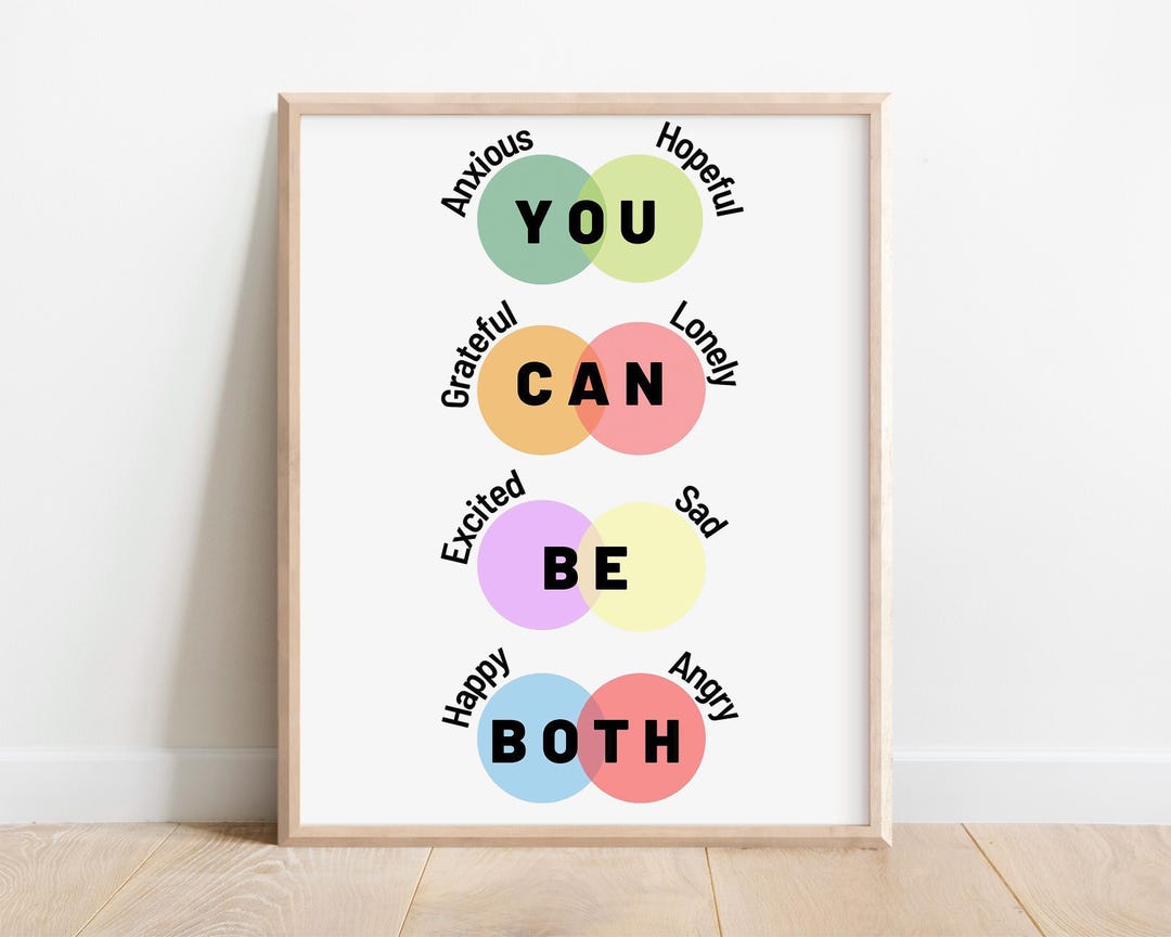 You Can Be Both Poster Therapy Digital Print Mental Health Decor ...