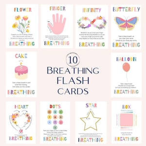 10 Breathing Cards Coping Skills Calm Down Corner Grounding Technique ...