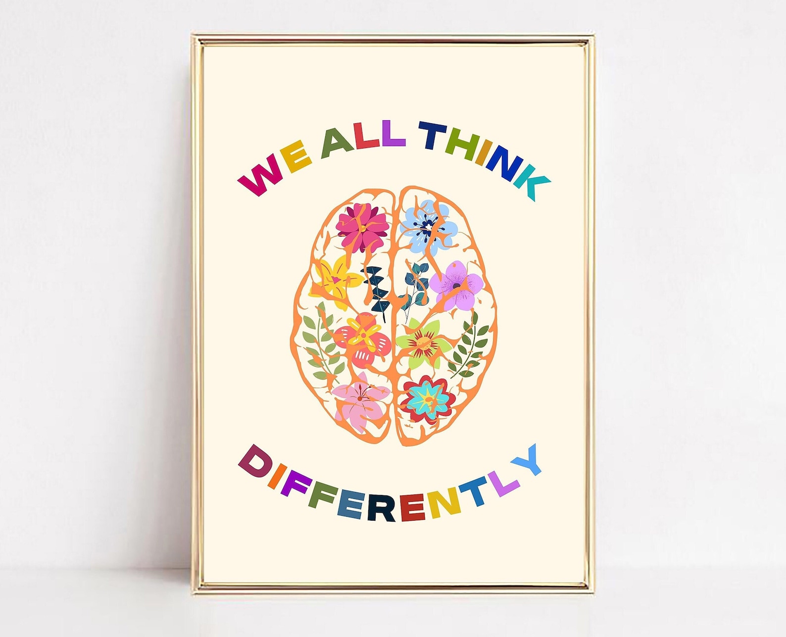 Neurodiversity Digital Poster,we All Think Differently Print,brain Art ...