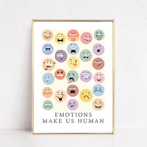 Emotions Make Us Human Poster Therapy Office Decor Calm Down Corner ...