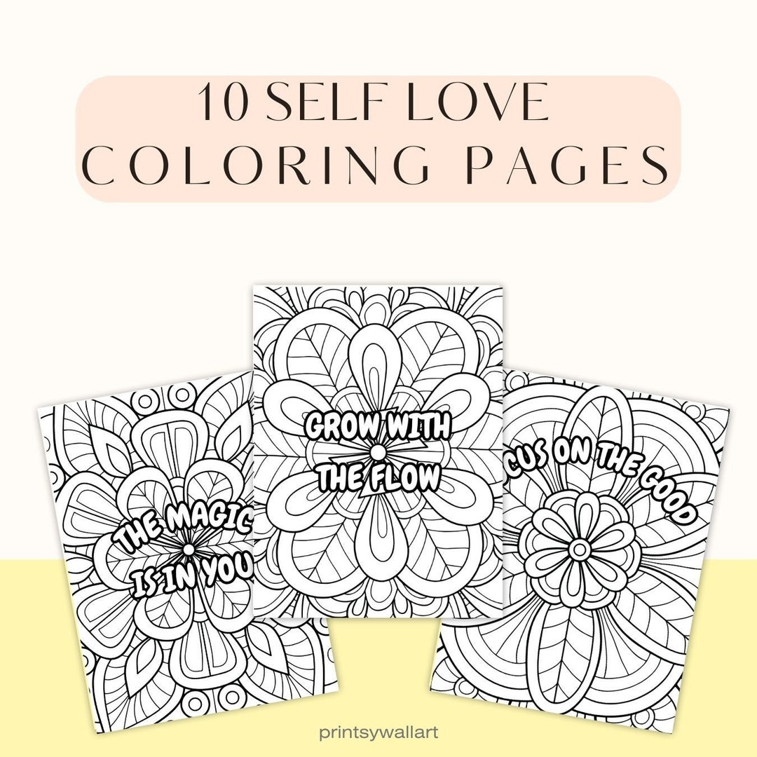 Set 10 Therapy Mental Health Mandala Coloring Pages,anxiety Relief ...