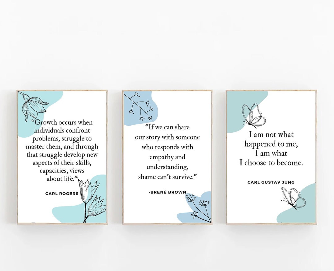 Buy Carl Jung, Carl Rogers,brene Brown Digital Print Set of 3 ...