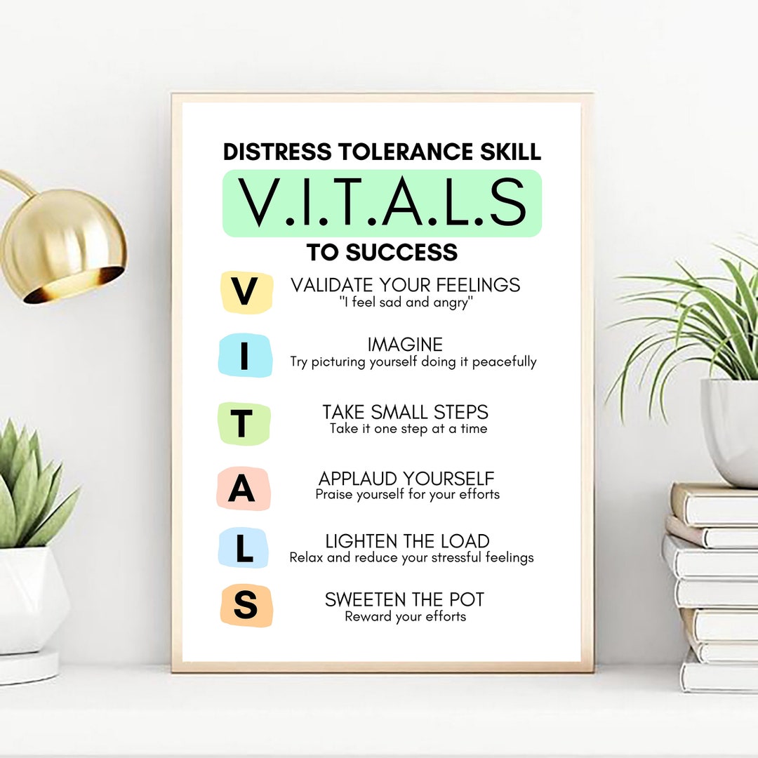 Vitals to Success Digital Poster,therapy Office Decor,dbt Print,therapy ...
