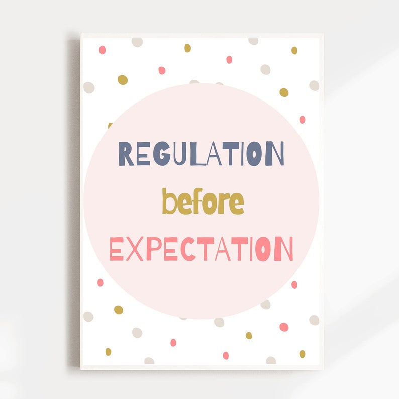Regulation Before Expectation Poster Neurodiversity ADHD Therapy Office ...