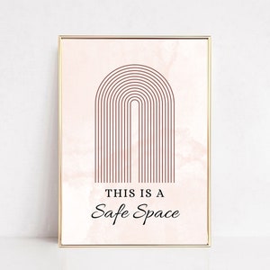 Safe Space Poster,therapy Office Decor,room Therapist Art Boho ...
