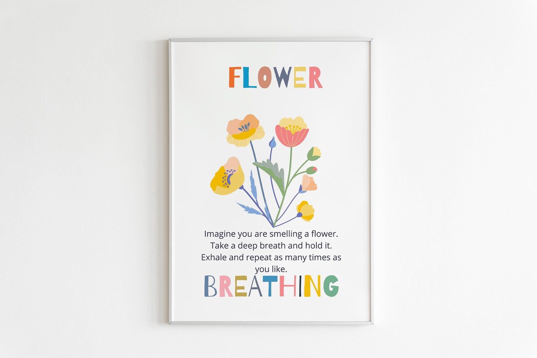 Mindful Breathing Activity Techniques for Calming Flower Breathing Card ...