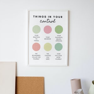 Things in Your Control Poster Therapy Office Decor Counselling Print ...