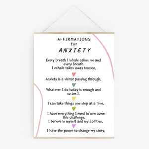 Anxiety Affirmations Poster: Mental Health Print (digital Download) - Etsy