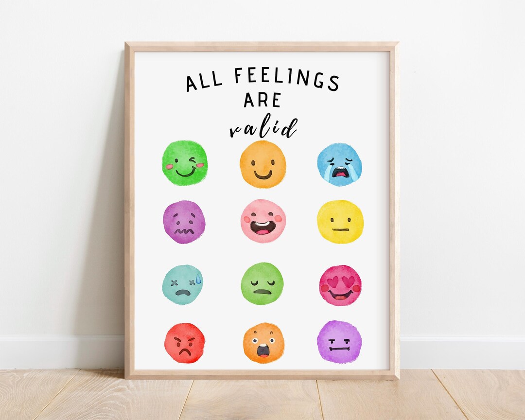 Feelings Poster: Counselor Office Decor, Emotions Wall Art (digital ...