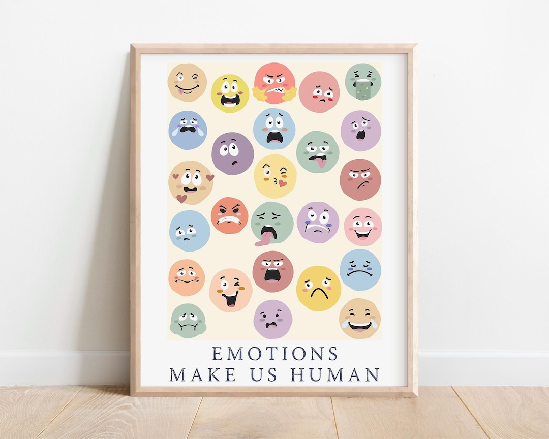 Emotions Make Us Human Poster Therapy Office Decor Calm Down Corner ...