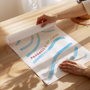 Progress is Not Linear Motivational Quote Calming Poster Therapist ...