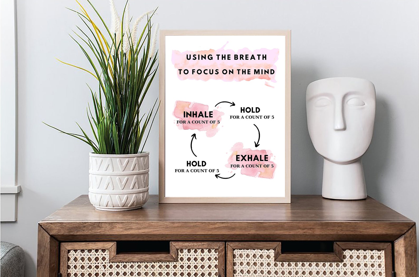 Breathing Grounding Exercise Printable, Mindfulness Practice Poster ...