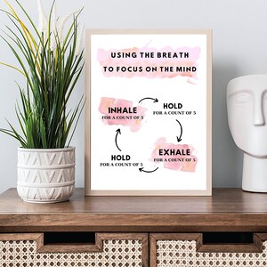 Breathing Grounding Exercise Printable, Mindfulness Practice Poster ...