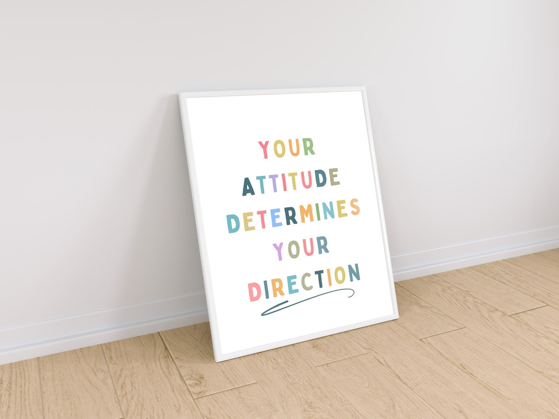 Your Attitude Determines Your Direction Print Therapy Office Room Decor ...