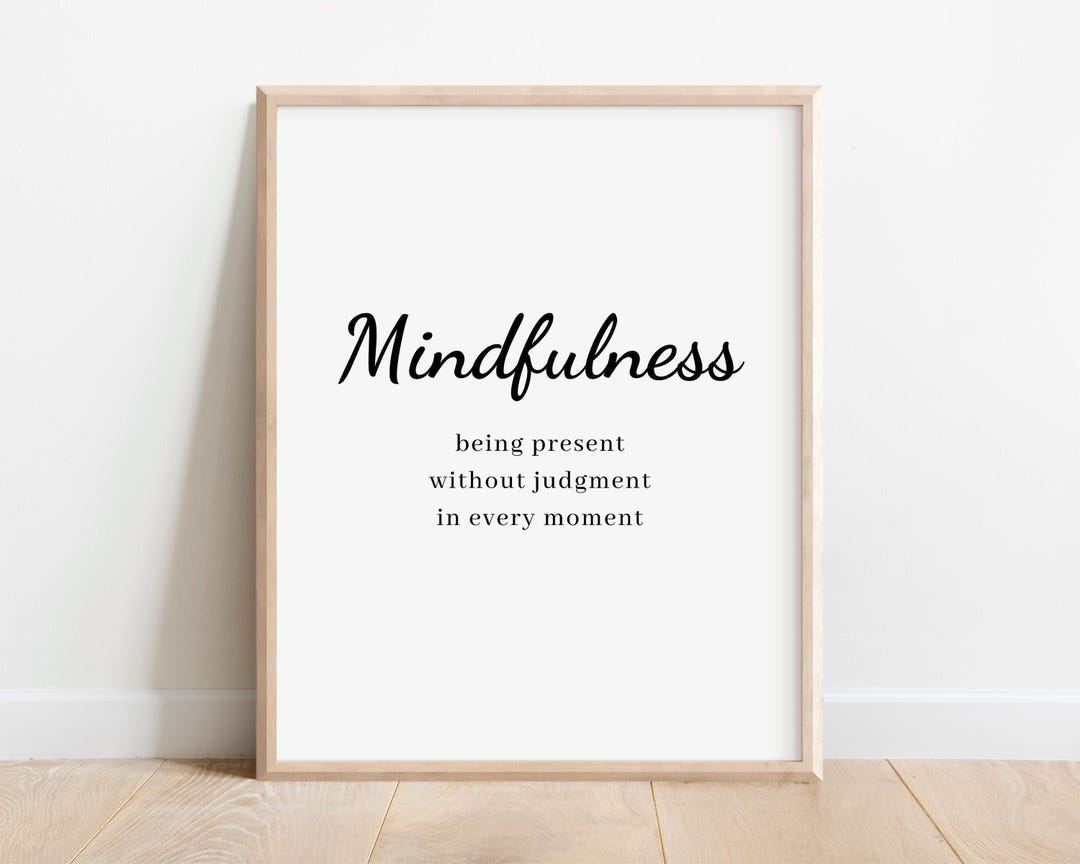 Mindfulness Definition Poster, Mindful Print,therapist Office Gift ...