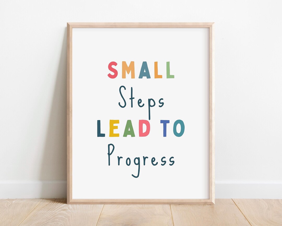 Motivational Quote Poster: Small Steps Lead to Progress - Etsy