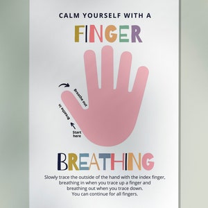 Finger Breathing Exercise Print: Calming Tool, Mindfulness (digital ...