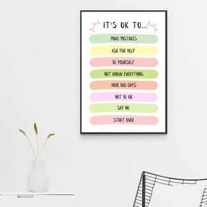 It's Ok to Make Mistakes Poster,therapy Office Decor,school Counselor ...