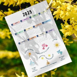2025 Calendar Positive Affirmations Printable 2025 Wall Calendar New ...
