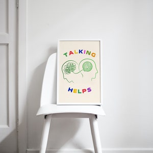 Talking Helps Poster,therapy Office Decor,counsellor Office Art,mental ...