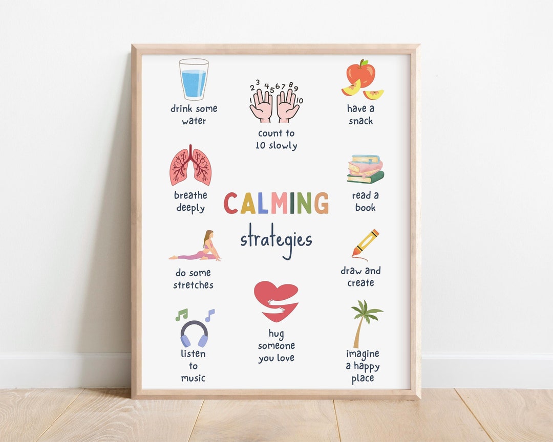 Calming Strategies Poster Therapy Office Decor ADHD Emotional Self ...