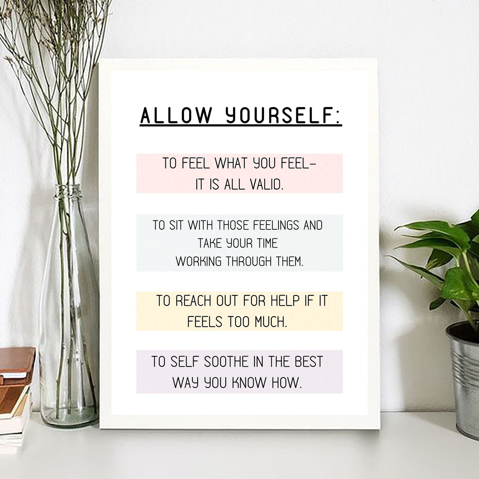 Allow Yourself Therapy Digital Postermental Health Printself - Etsy