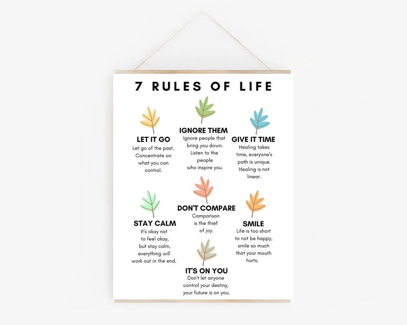 7 Rules of Life Digital Posterpositive Affirmations - Etsy