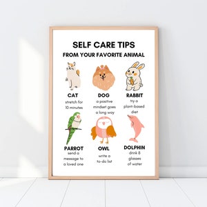 Self Care Tips Poster,mental Health Print,therapy Office Decor,self ...