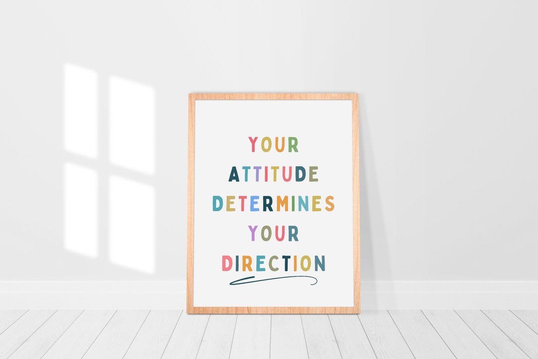 Your Attitude Determines Your Direction Print Therapy Office Room Decor ...