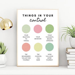 Things in Your Control Poster Therapy Office Decor Counselling Print ...