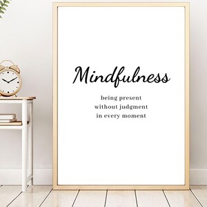 Mindfulness Definition Digital Poster, Mindfulness Print, Therapist ...