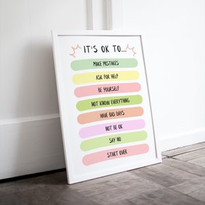It's Ok to Make Mistakes Poster,therapy Office Decor,school Counselor ...