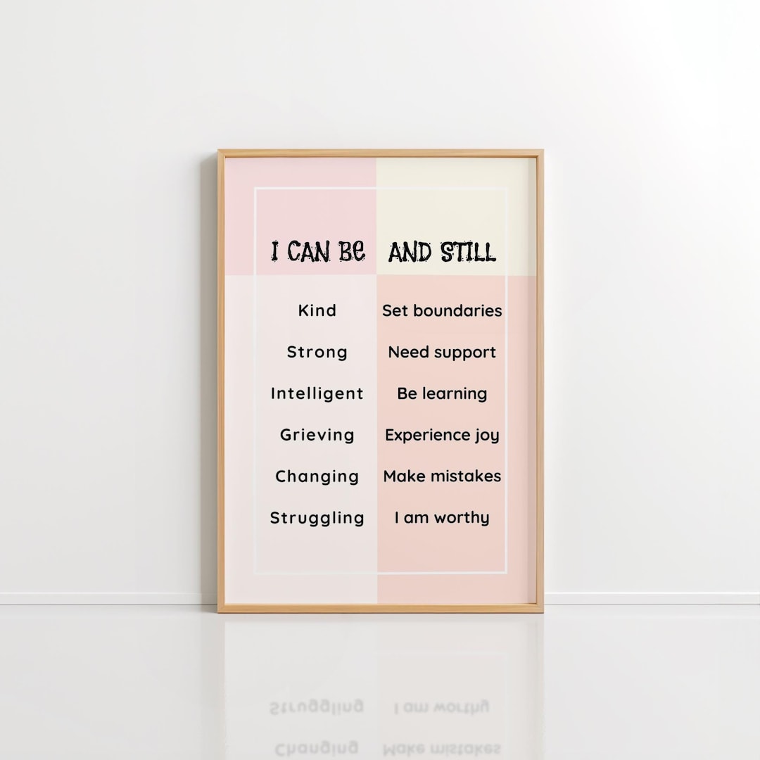 Growth Mindset Digital Poster Positive Self Talk Print Therapist Office ...