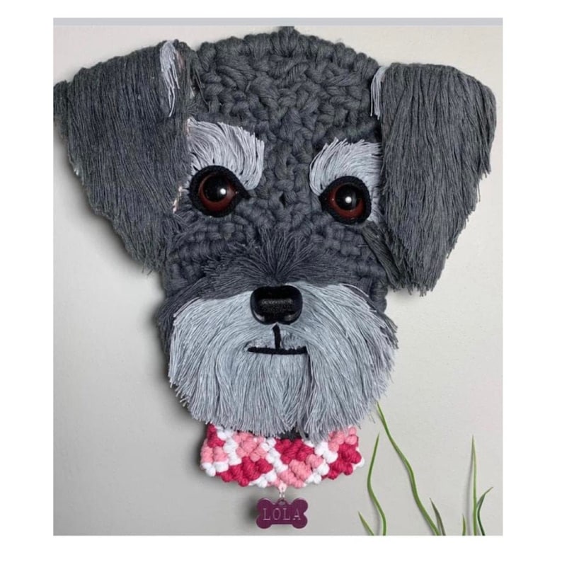 Macrame Pattern Tutorial Schnauzer Dog Wall Hanging - Etsy