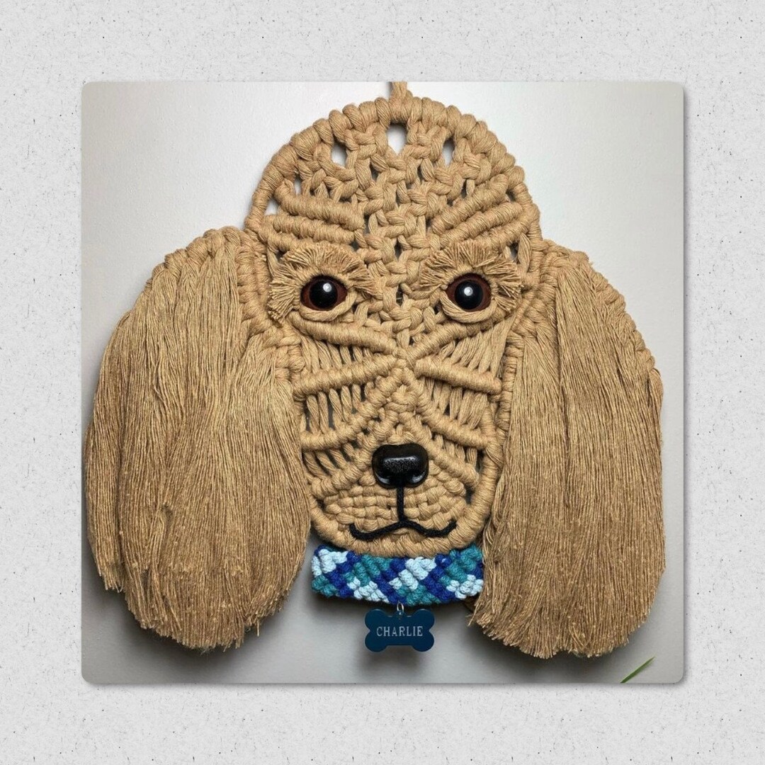 Macrame Pattern Tutorial Cocker Spaniel Dog Wall Hanging - Etsy