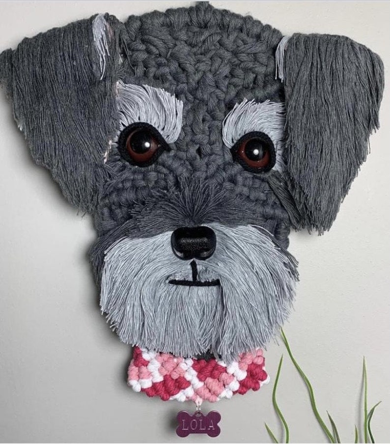 Macrame Pattern Tutorial Schnauzer Dog Wall Hanging - Etsy
