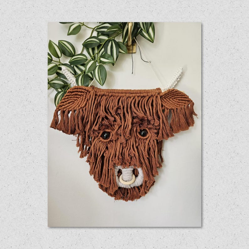 Macrame PDF Pattern Tutorial Beginner Douglas the Highland Cow - Etsy