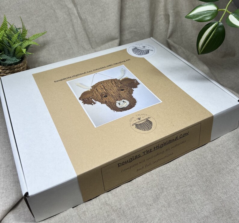 Macrame Highland Cow Complete Make It Yourself Beginner Kit With Full ...