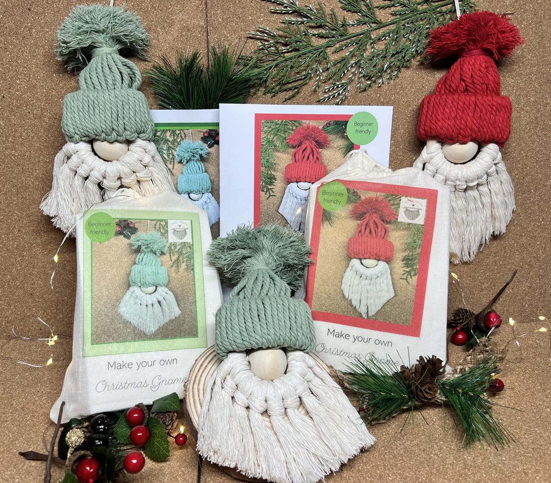 Make Your Own Christmas Gonk Macrame Craft Kit DIY - Etsy