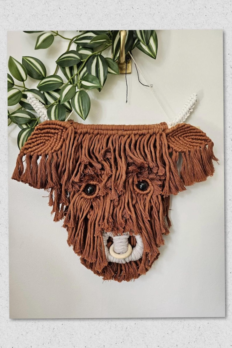 Macrame PDF Pattern Tutorial Beginner Douglas the Highland Cow - Etsy
