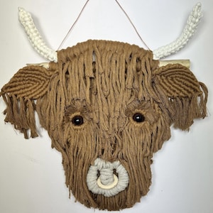 Macrame Highland Cow Complete Make It Yourself - Beginner Kit With Full ...