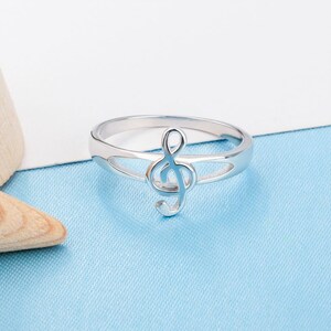 925 Sterling Silver Ring Musical Note Ring Fashion Silver Rings for ...