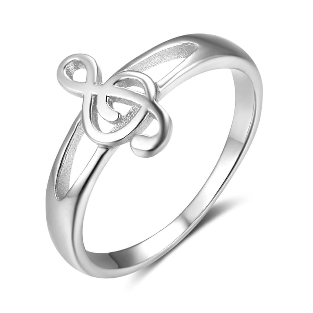 925 Sterling Silver Ring Musical Note Ring Fashion Silver Rings for ...