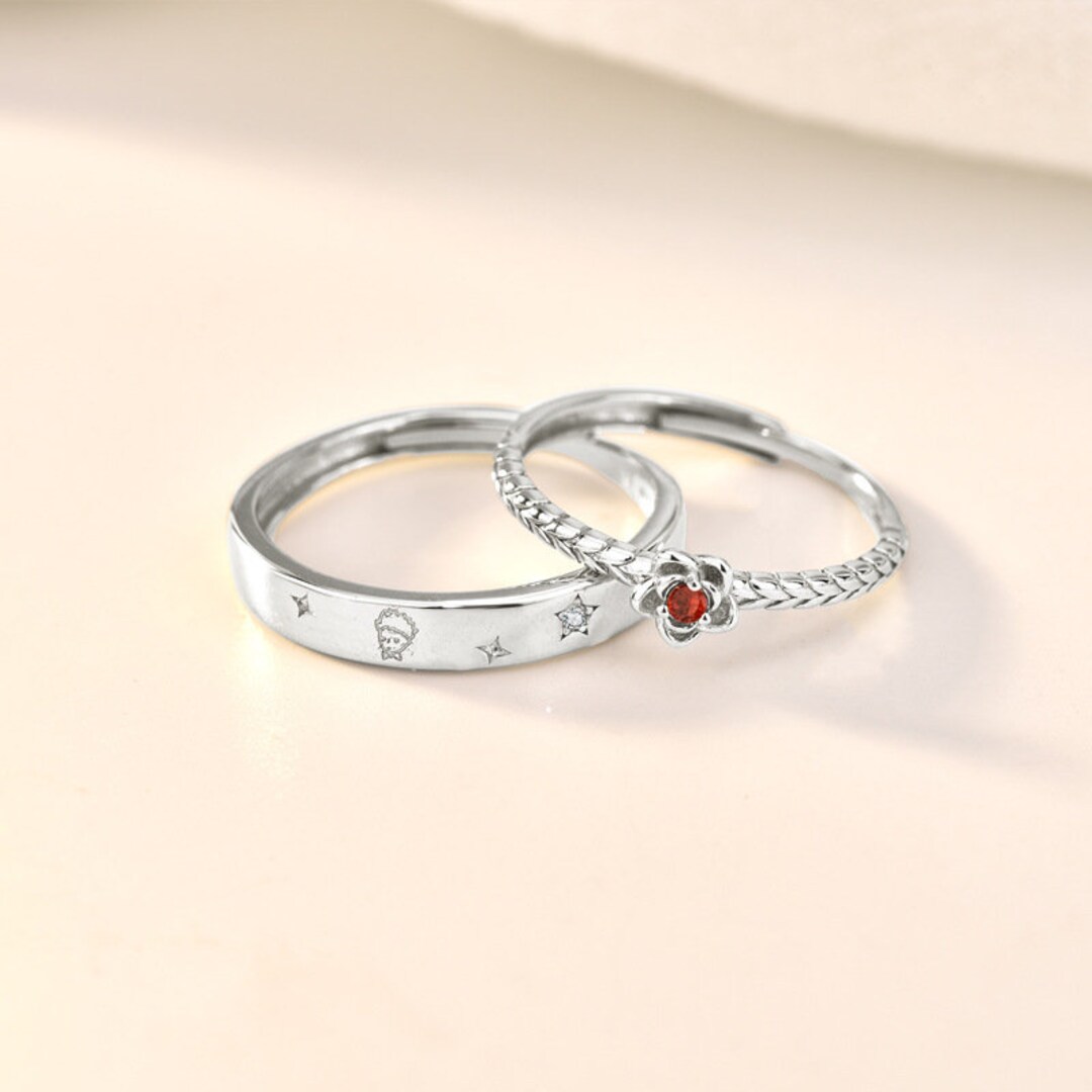The Little Prince Couple Rings, the Little Prince & the Rose Rings, 925 ...