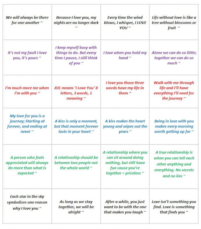 365 Love NOTES - PDF/DOC , Printable, Editable, Digital - - Etsy